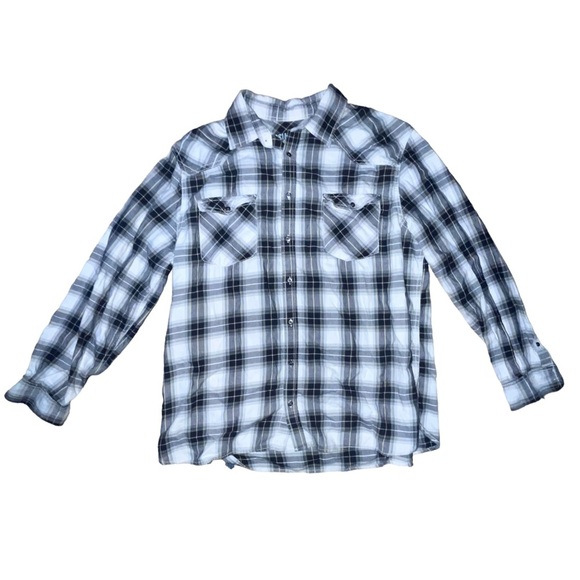 Massimo | Shirts | Mens Plaid Flannel Xxl Light Neutral Button Cuffs ...